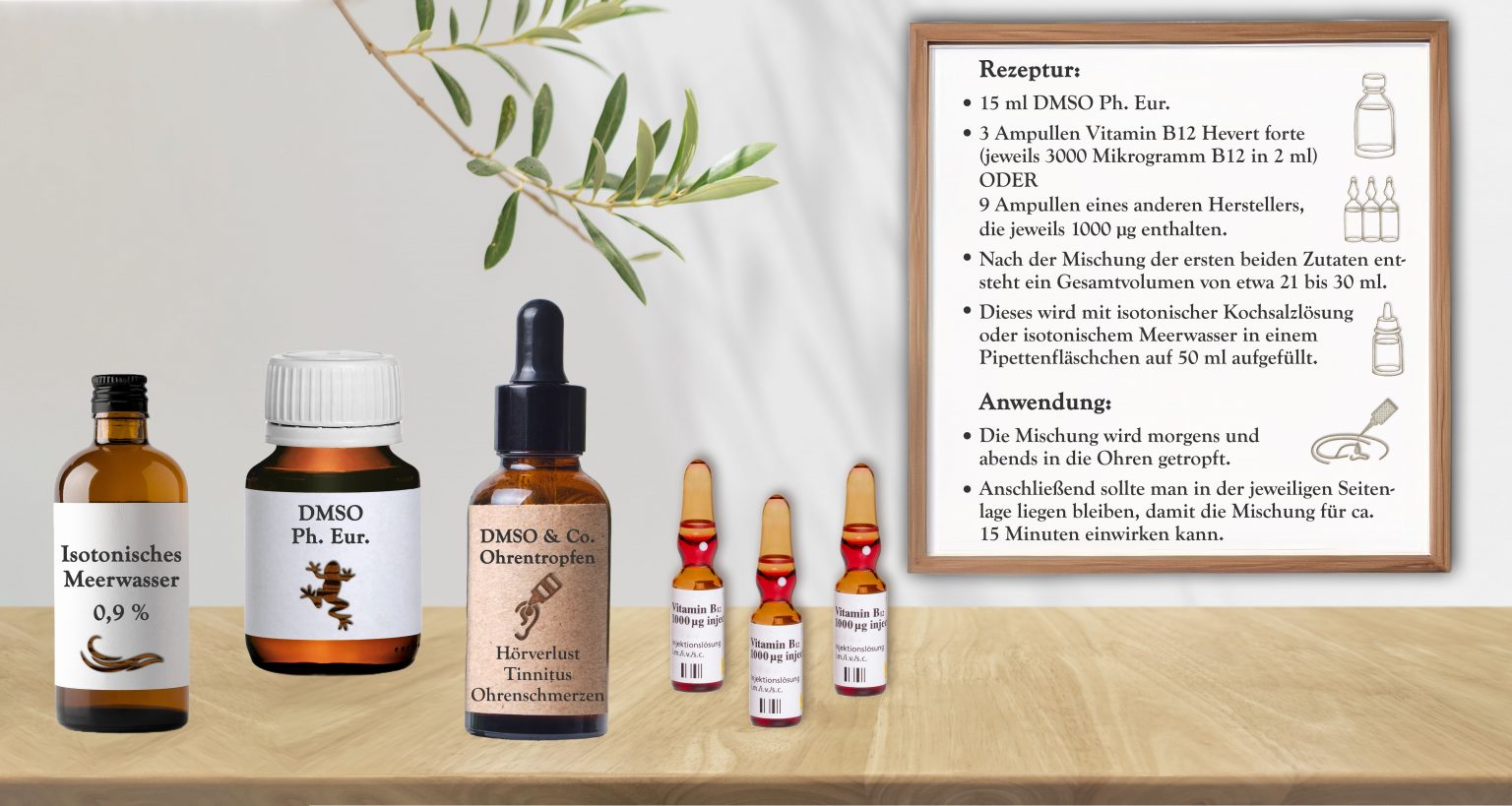 Hörverlust, Tinnitus, Ohrschmerzen – Kombination DMSO mit Vitamin B12 ...